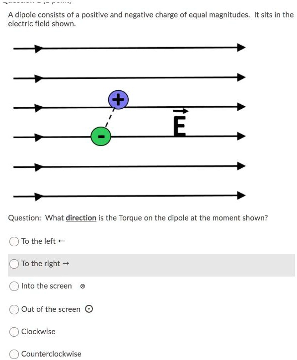 SOLVED: A dipole consists of a positive and negative charge of equa ...
