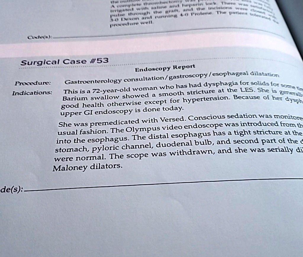 surgical case 53 endoscopy report procedure gastroenterology ...