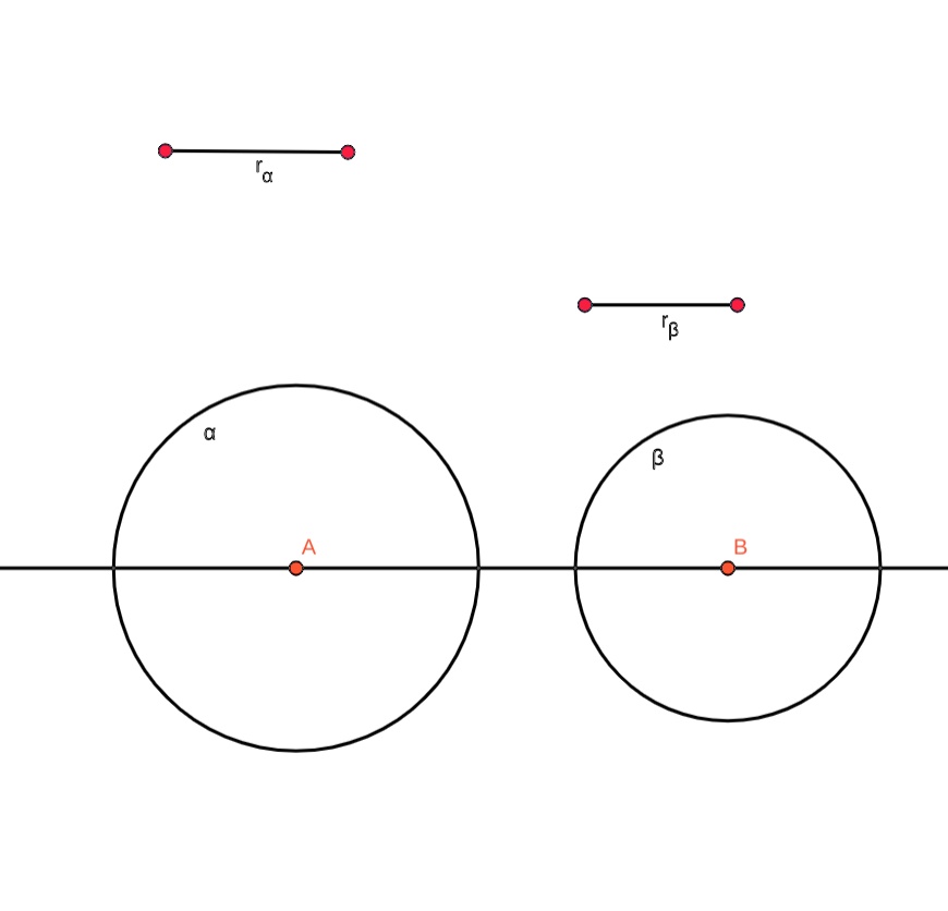 SOLVED: How do I construct the radical axis in Geogebra of these two ...