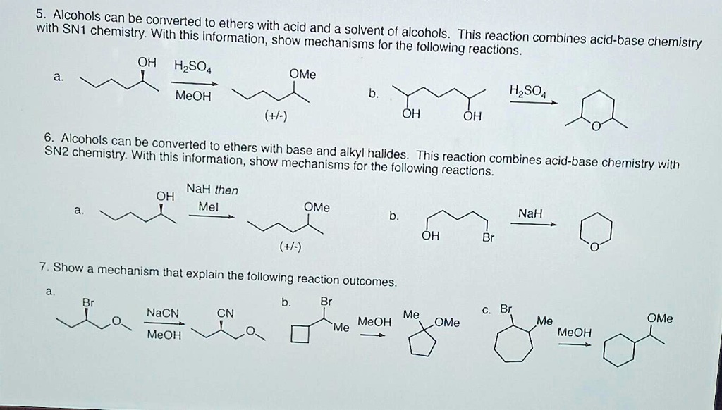 SOLVED: Organic Chemistry questions. please help 5. Alcohols can be ...