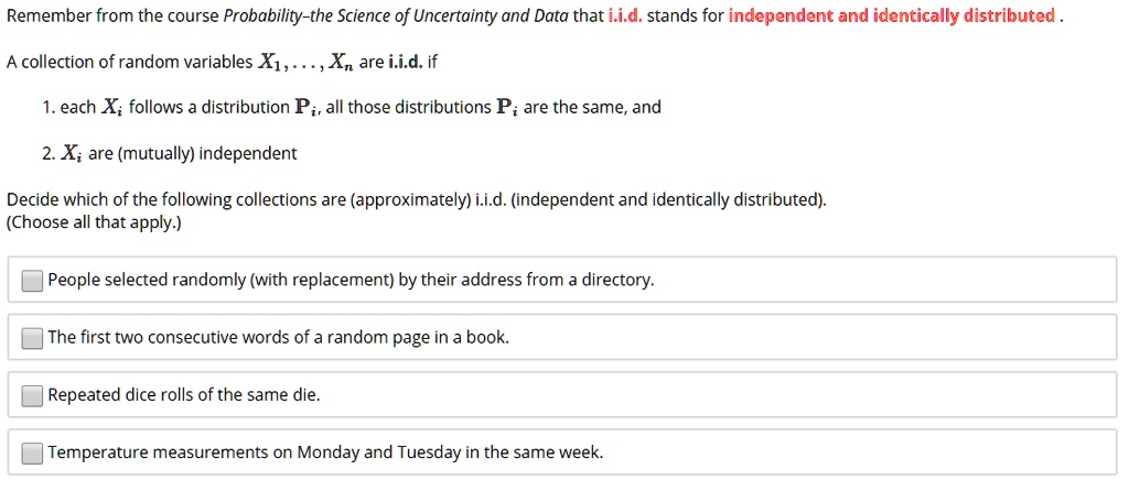 remember from the course probability the science of uncertainty and ...