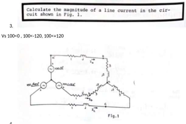 Calculate the magnitude of a line current in the cir- cuit shown in Fig ...