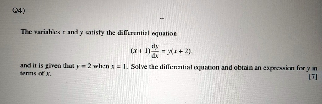 SOLVED: The variables x and y satisfy the differential equation (r+n)dy ...