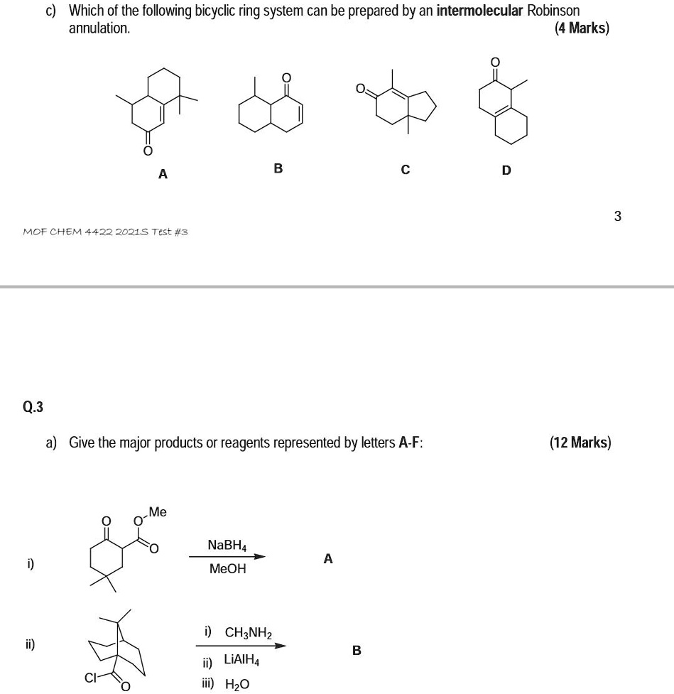 which of the following bicyclic ring system can be prepared by an ...