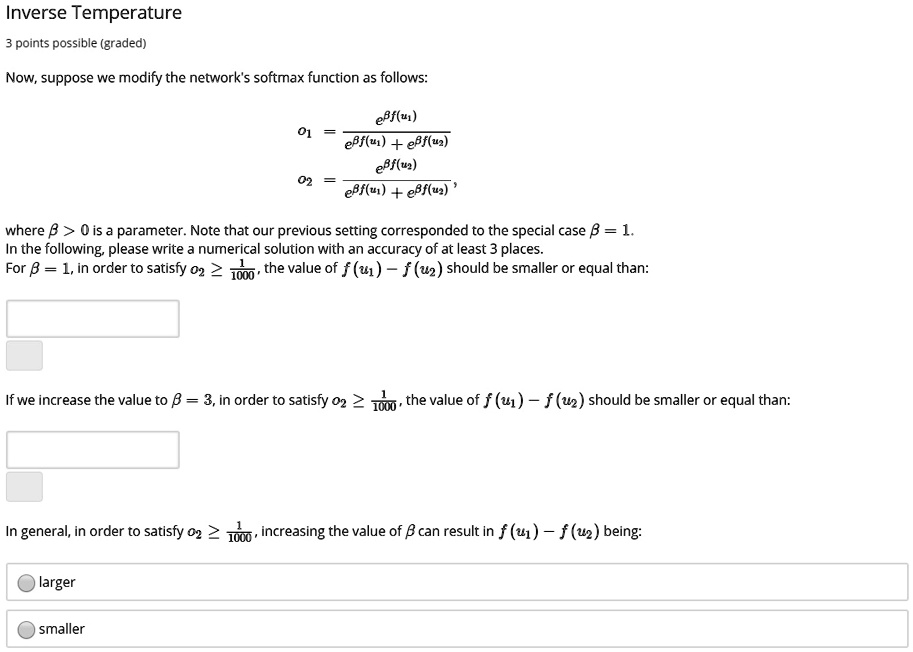 SOLVED: Inverse Temperature points possible (graded) Now; suppose we ...