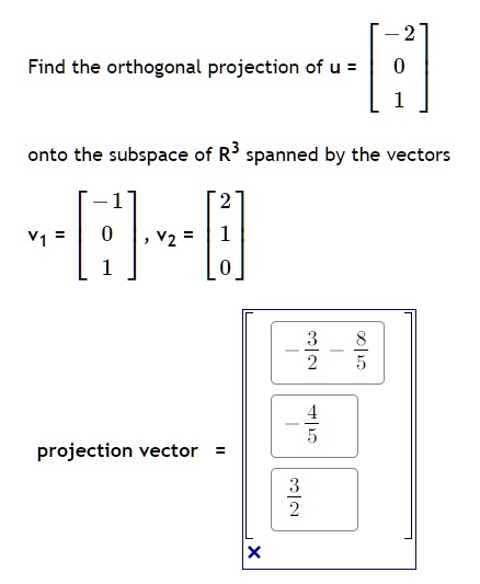 Solved Find The Orthogonal Projection Of U Onto The Subspace Of R