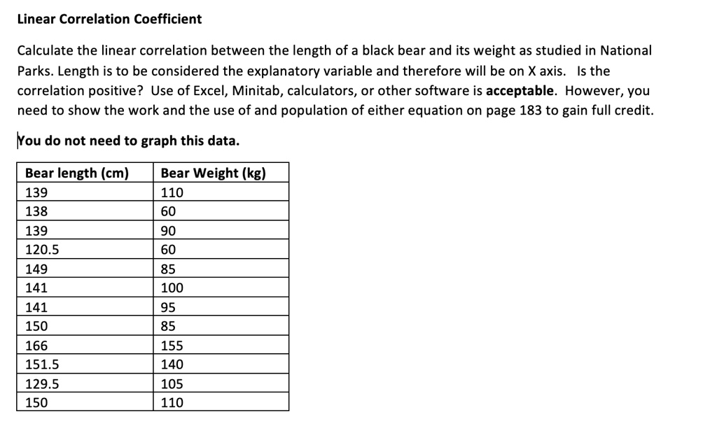 linear correlation coefficient calculate the linear correlation between ...