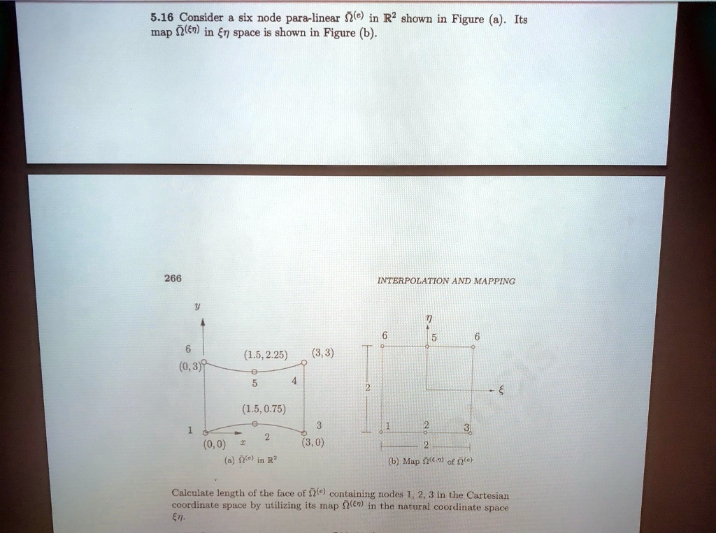 SOLVED: 5.16 Consider a six-node paralinear element (e) in R, as shown ...