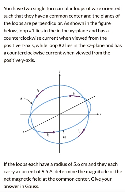 SOLVED: You have two single turn circular loops of wire oriented such that they have common ...
