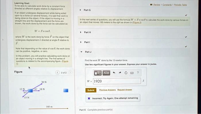 SOLVED: Learning Goal: To be able to calculate work done by a constant force directed at ...