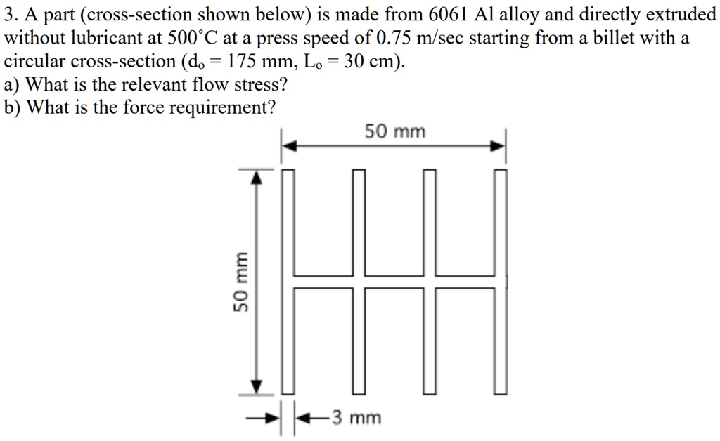 3. A part (cross-section shown below) is made from 6061 Al alloy and ...