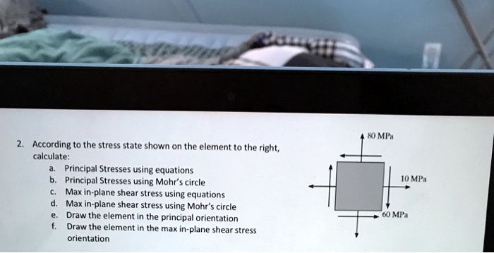 SOLVED: 2D stress transformation 80MPa 2. According to the stress state shown on the element to ...