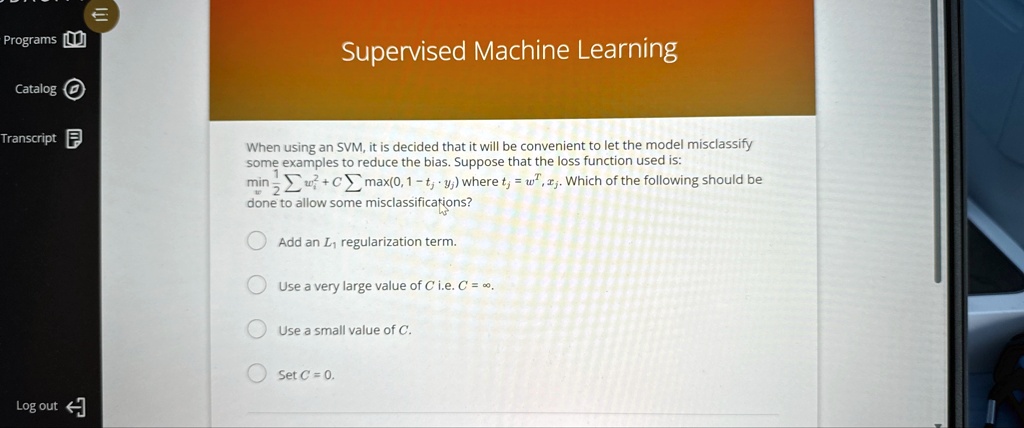 SOLVED: Supervised Machine Learning Transcript When using an SVM, it is ...