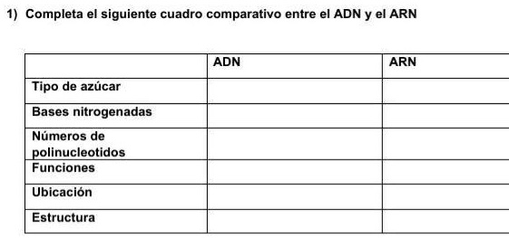 SOLVED: por favor es para mañana Completa el siguiente cuadro ...