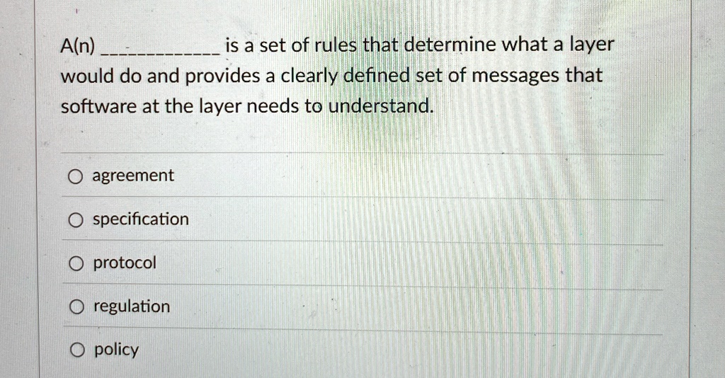 an is a set of rules that determine what a layer would do and provides ...