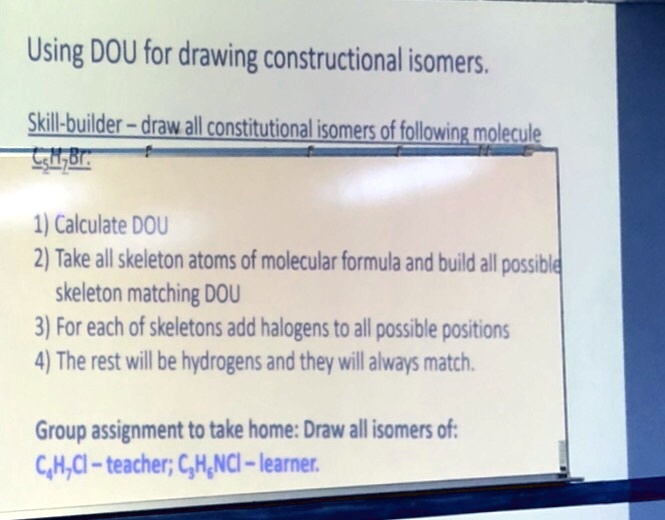 SOLVED: Using DOU for drawing € constructional isomers; Skill-builder ...