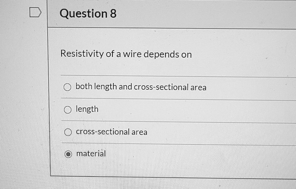 VIDEO solution: Question 8 Resistivity of a wire depends on both length and cross-sectional area ...