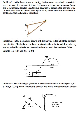 SOLVED: Problem 1: In the figure below, vector 7 is of constant magnitude, can rotate, and is ...