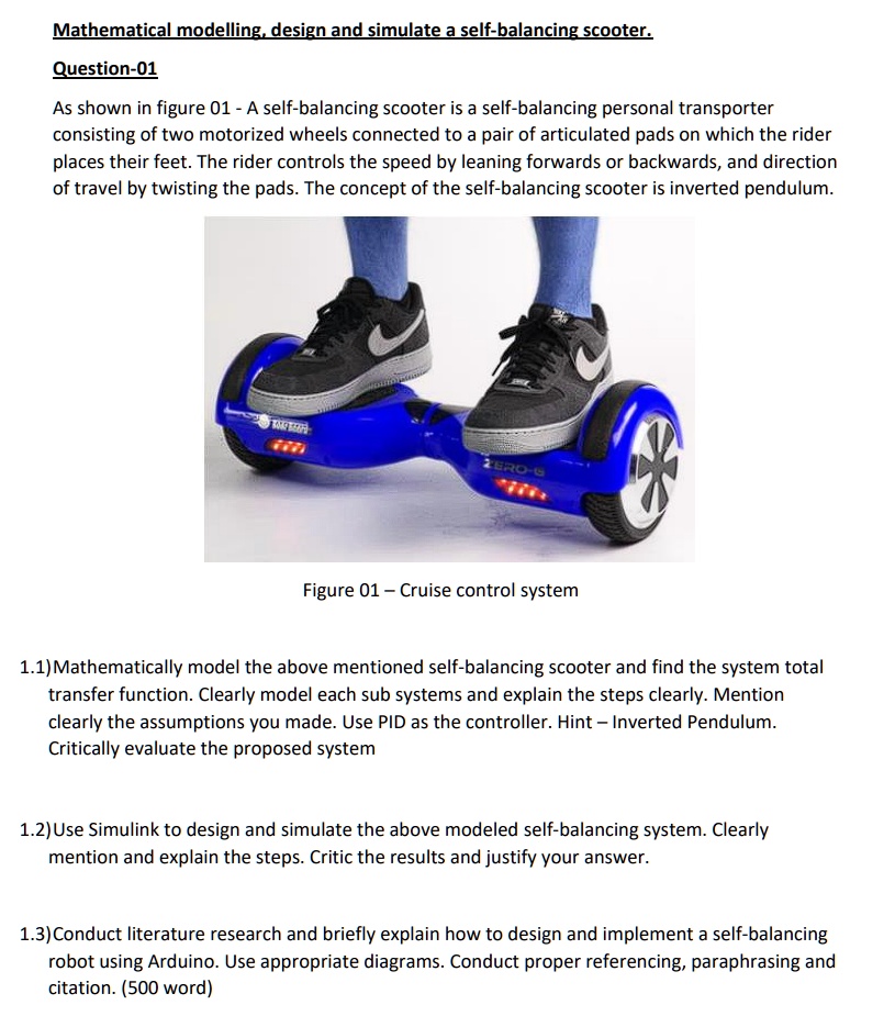 Mathematical modelling, design and simulate a self-balancing scooter ...