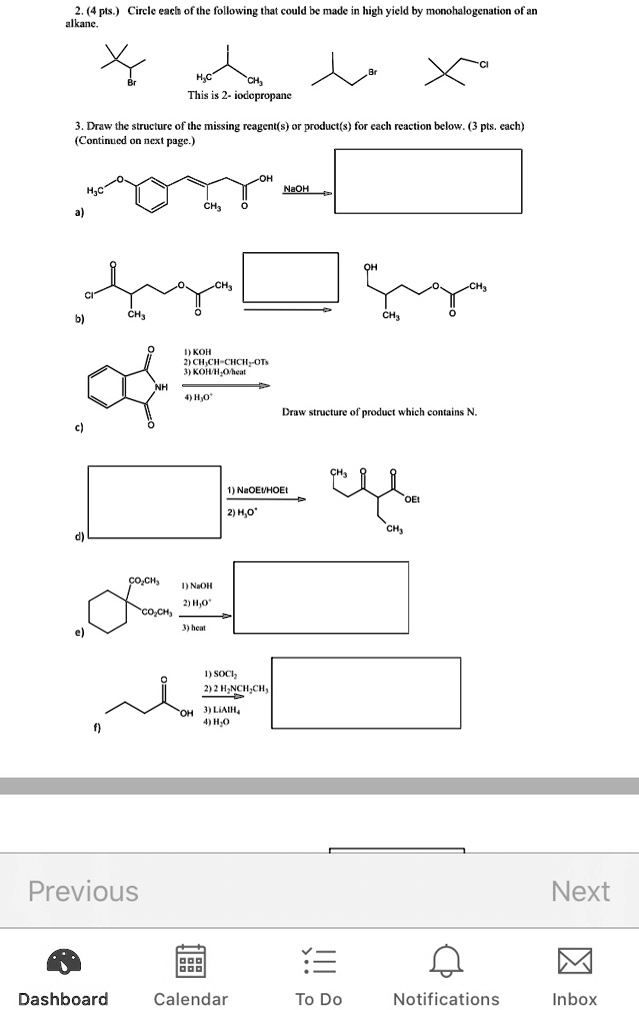 SOLVED: Fls ) Cureic eaclz of the following tha coula alkane: Taa high ...