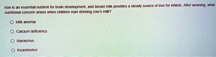 Iron is an essential nutrient for brain development, and breast milk ...
