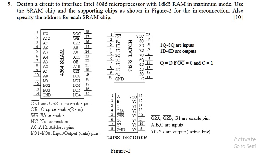 design circuit to interface intel 8086 microprocessor with 16kb ram in maximum mode use the sram ...