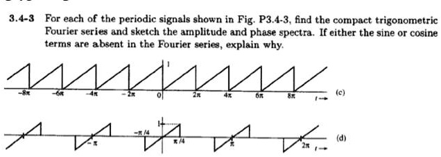3.4-3 For each of the periodic signals shown in Fig. P3.4-3, find the ...