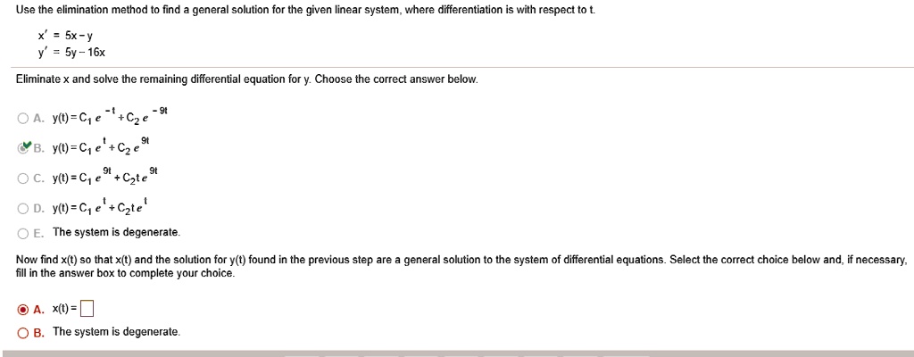 SOLVED: Use the elimination method t0 iind general solution for the given linear system, where ...