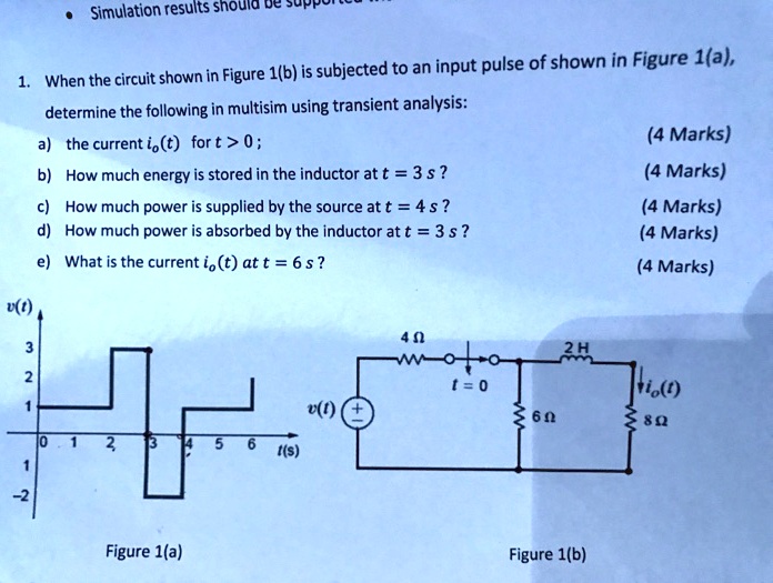 SOLVED: Simulation results should be obtained in multisim using transient analysis for the ...