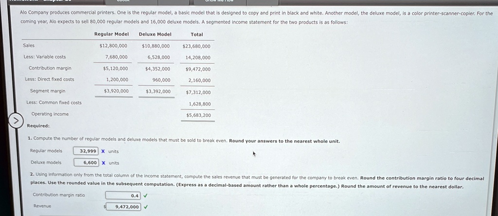 alo company produces commercial printers one is the regular model a ...
