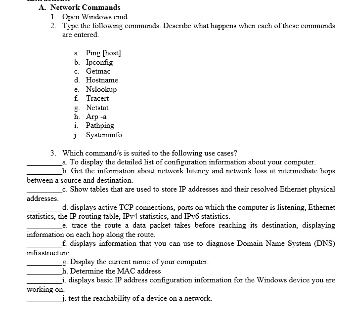 Video Solution Network Commands In Windows Cmd Type The Following Commands To Perform Various