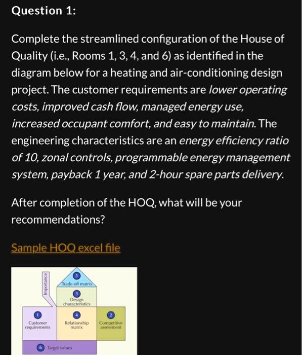 Question 1: Complete the streamlined configuration of the House of ...