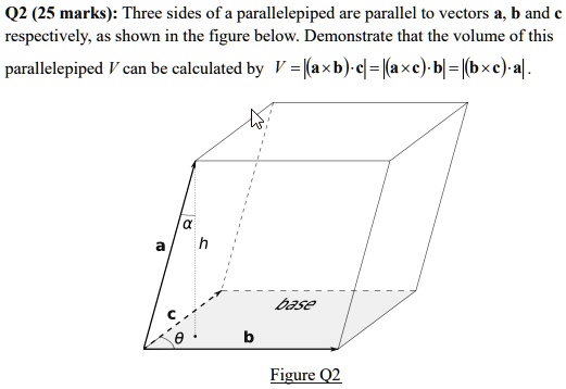 q2 25 marks three sides of a parallelepiped are parallel to vectors b ...