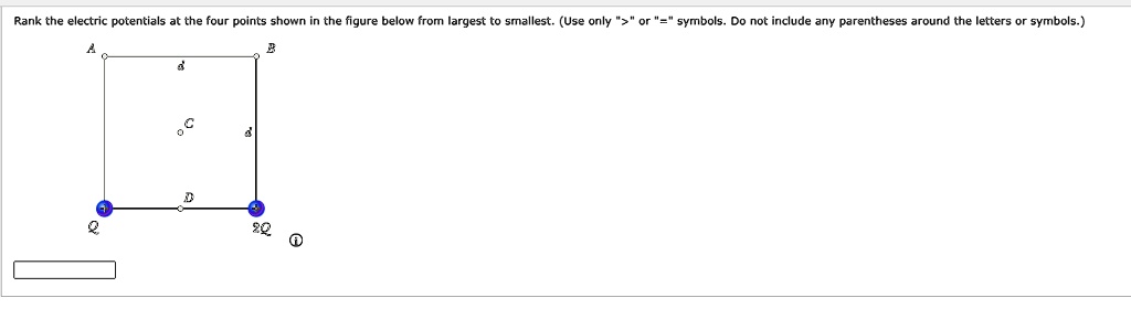 Rank the electric potentials at the four points shown in the figure ...
