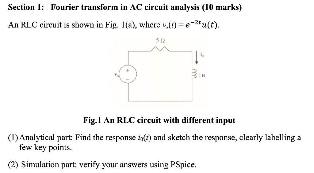 SOLVED: Title: Fourier Transform in AC Circuit Analysis Section 1 ...