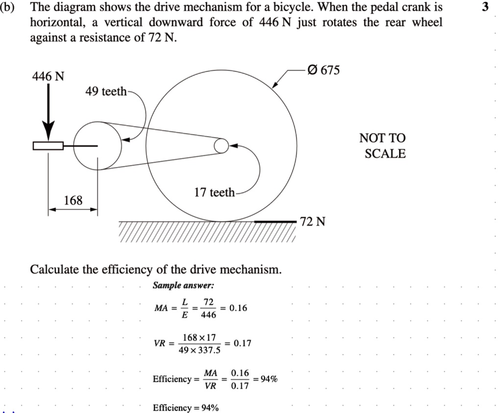 explain the velocity ratio vr calculation it makes no sense to me b the ...