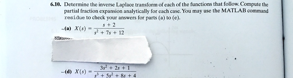 6.10. Determine the inverse Laplace transform of each of the functions that follow. Compute the ...