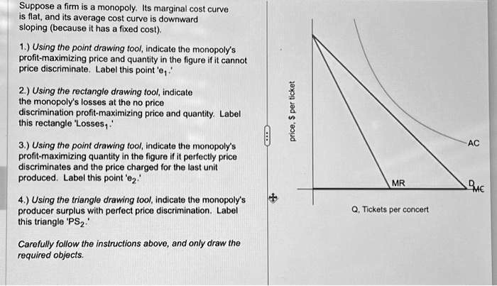 SOLVED: Texts: Suppose a firm is a monopoly. Its marginal cost curve is ...