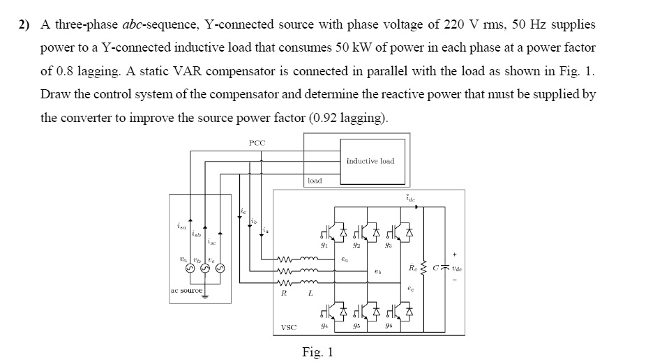 SOLVED: A three-phase abc-sequence, Y-connected source with a phase ...