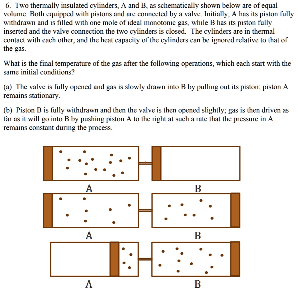 6 two thermally insulated cylinders a and b as schematically shown ...