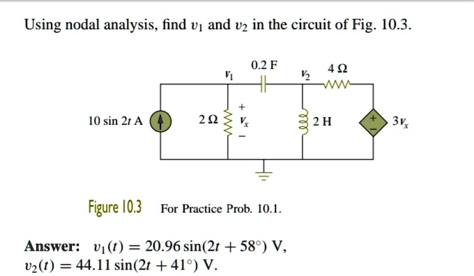 SOLVED: Solve using nodal analysis. Provide a detailed solution. The answer is already given ...
