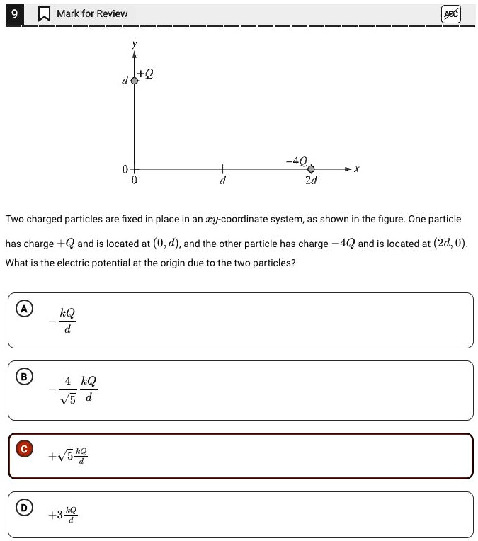 two charged particles are fixed in place in an xy coordinate system as shown in the figure one ...