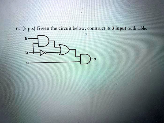 Solved Given The Circuit Below Construct Its 3 Input Truth Table