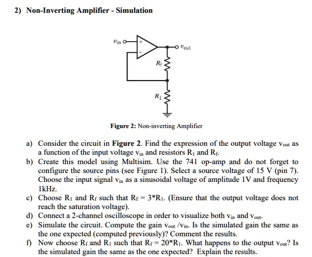 2) Non-Inverting Amplifier - Simulation Vin Vout Rf R1 Figure 2: Non-inverting Amplifier a ...