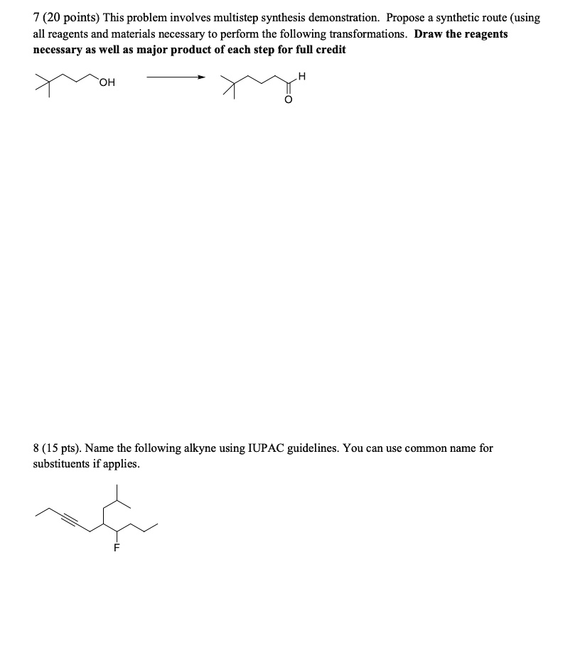 SOLVED:(20 points) This problem involves multistep synthesis demonstration: Propose synthetic ...