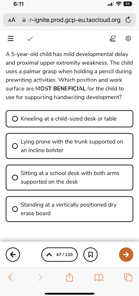 A 5 year old child has mild developmental delay and proximal...