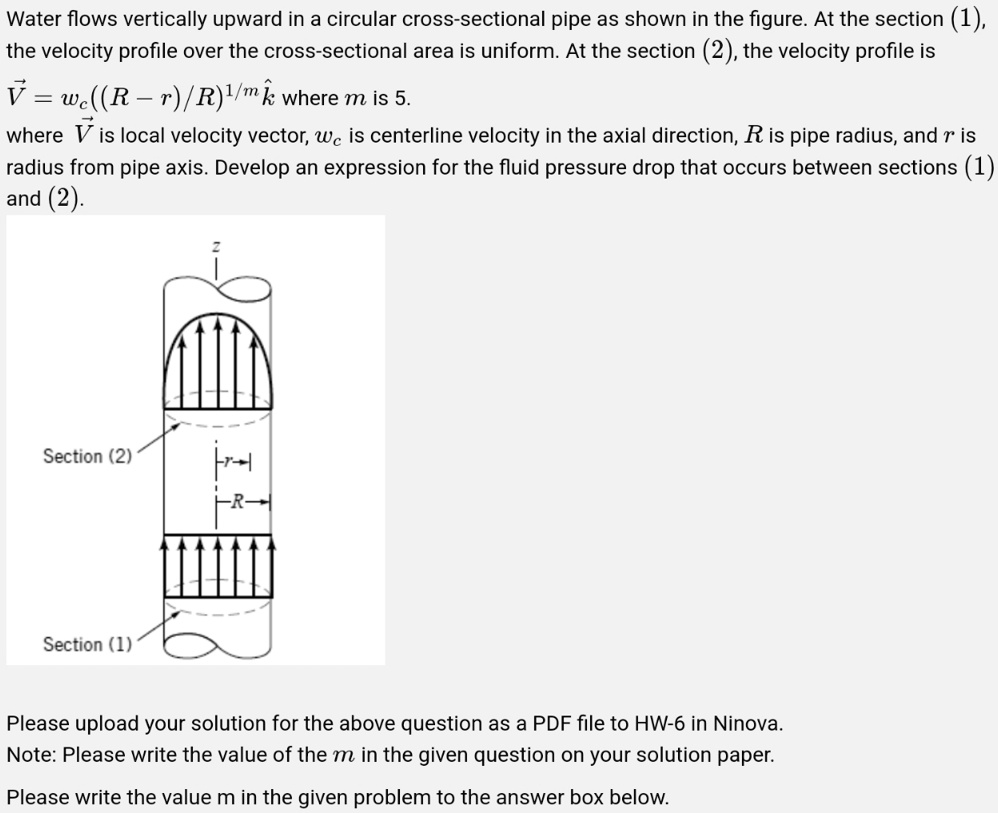 water flows vertically upward in a circular cross sectional pipe as shown in the figure at the ...