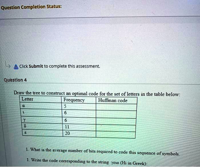 Solved Draw The Tree To Construct An Optimal Code For The Set Of Letters In The Table Below 