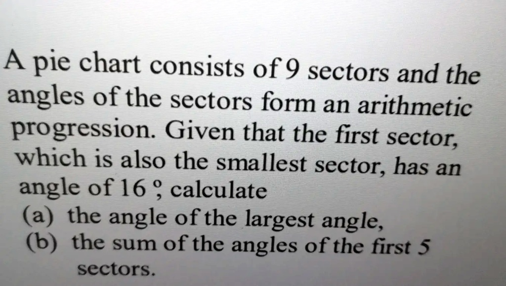 SOLVED: AS pie chart consists of 9 sectors and the angles of the ...