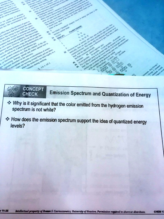 SOLVED: CONCEPT CHECK: Emission Spectrum and Quantization of Energy Why ...